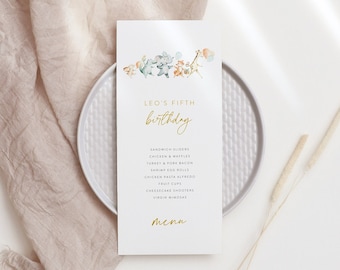 Mermaid Birthday Menu Editable Menu Template (Instant Download) - Etsy