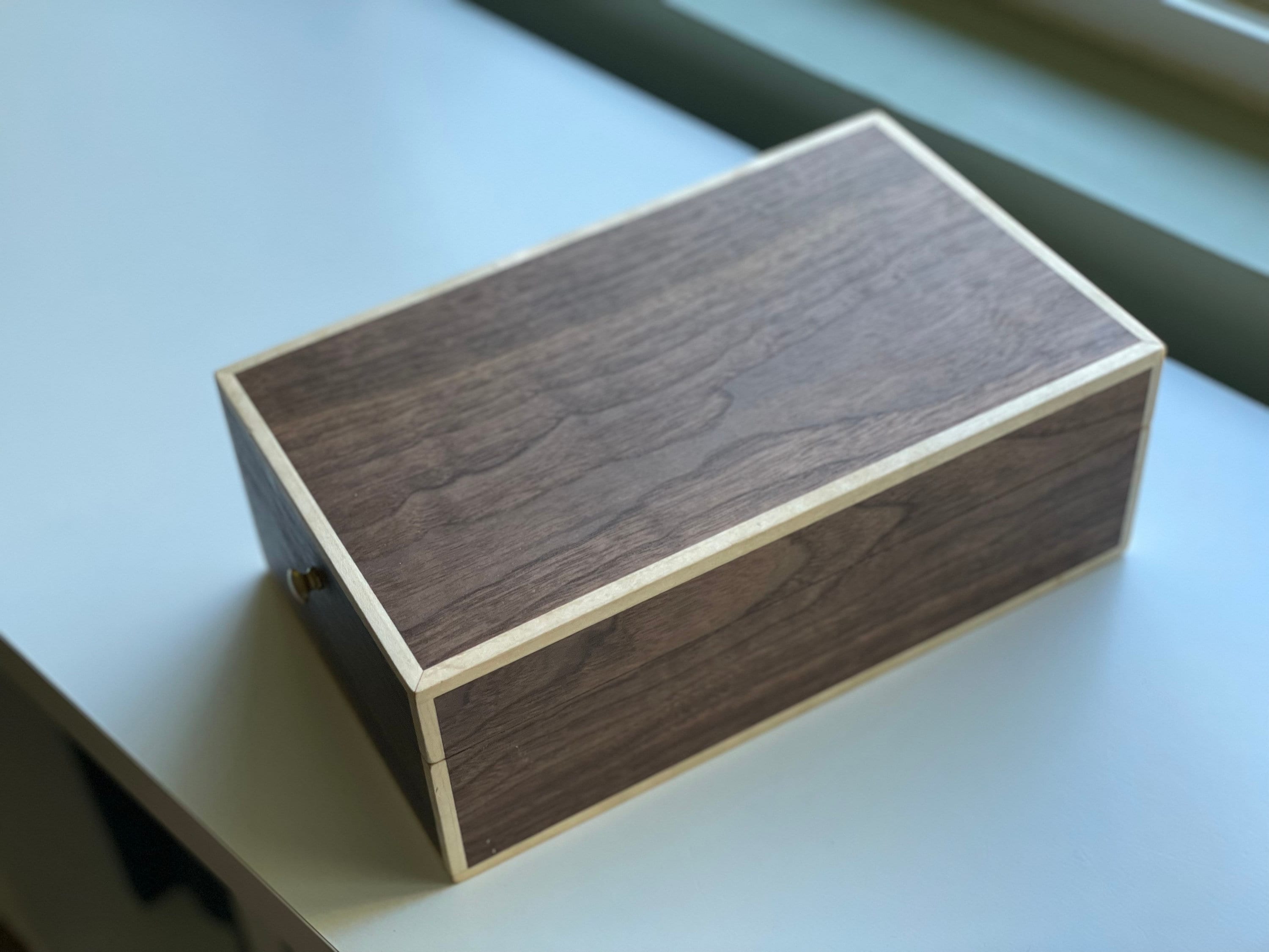 Walnut and Curly Maple Keepsake Box - Etsy