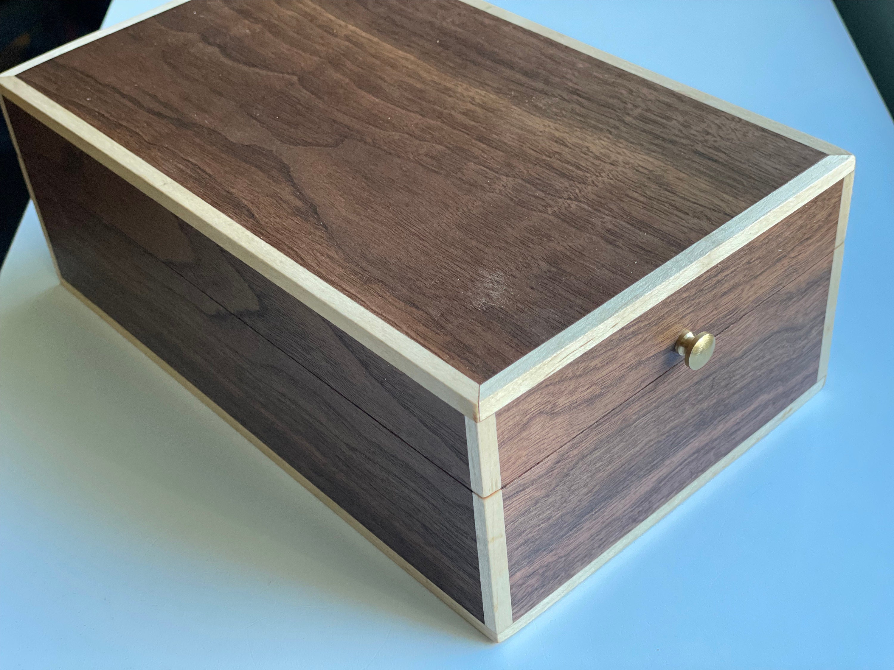 Walnut and Curly Maple Keepsake Box - Etsy