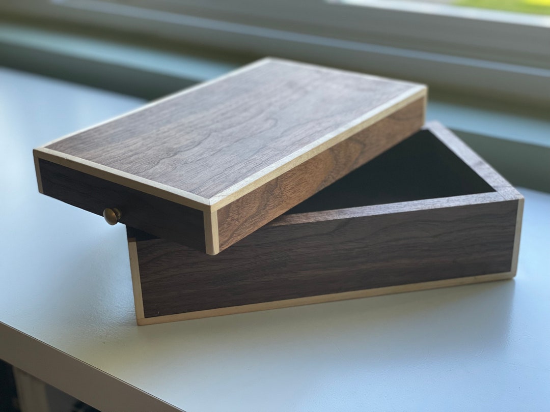 Walnut and Curly Maple Keepsake Box - Etsy