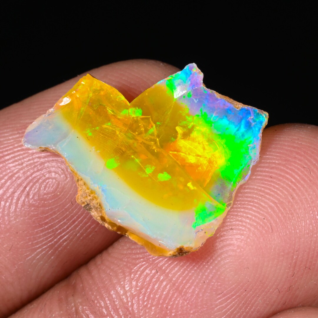 Ethiopian Welo Fire Opal Rough: Natural Gemstone (16X18 Mm 6.00 CTS) - Etsy