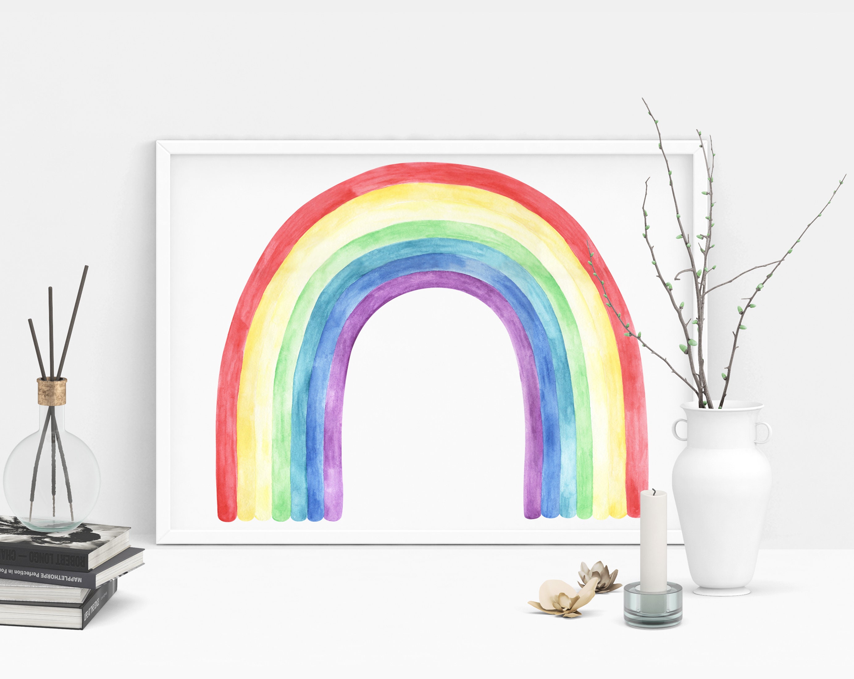 Watercolor Rainbow Clipart Hand Draw Rainbow Baby Shower - Etsy