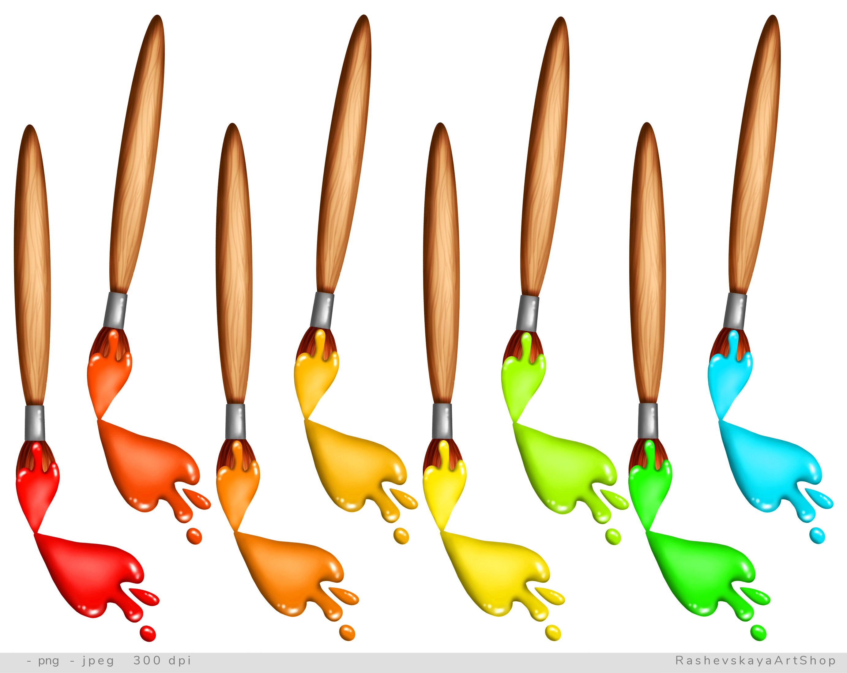 Watercolor Paint Brush Clipart Paint Spot Instant Download | Etsy