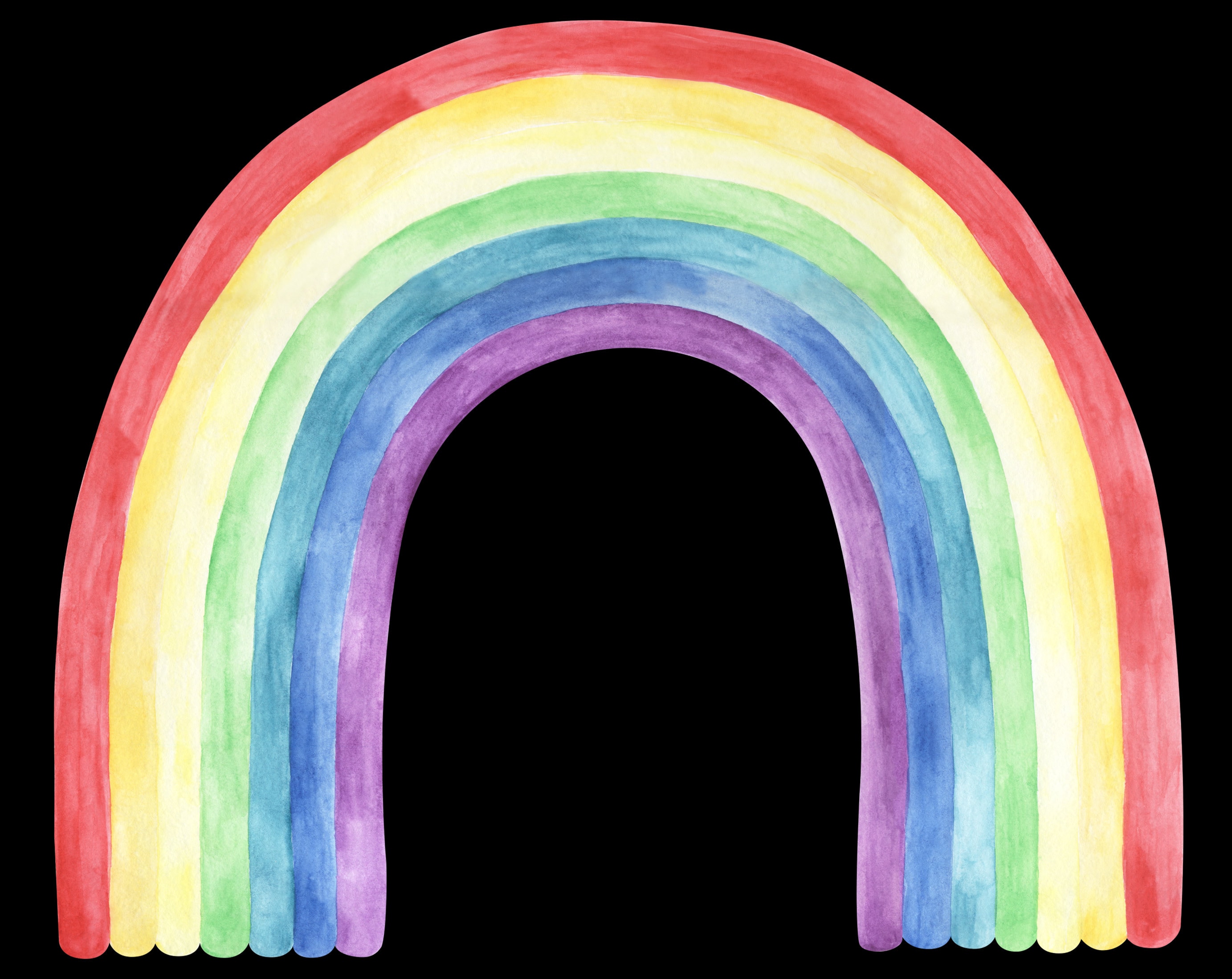 Watercolor Rainbow Clipart Hand Draw Rainbow Baby Shower - Etsy