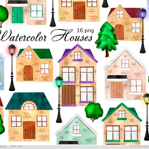 Cute House Clipart - Etsy