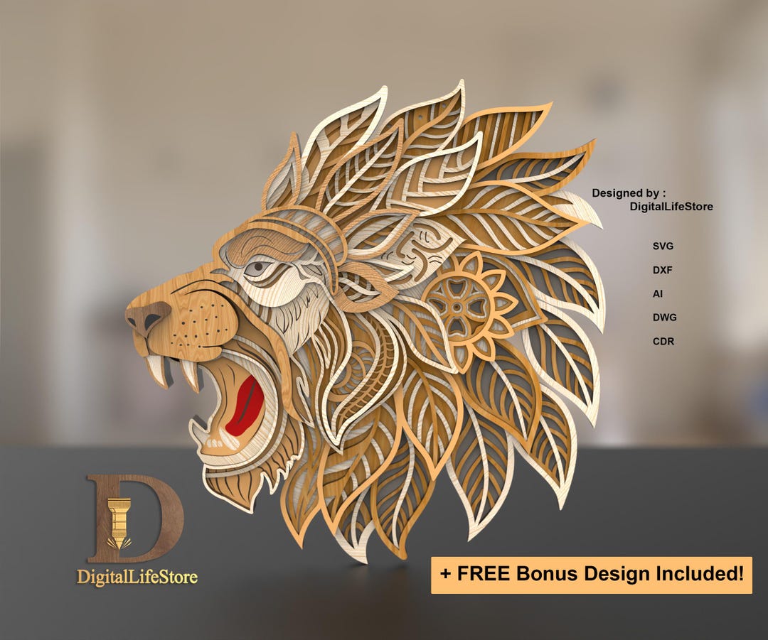 Lion Multilayer Laser Cut File – Laser Cut Template, Plans & Projects ...