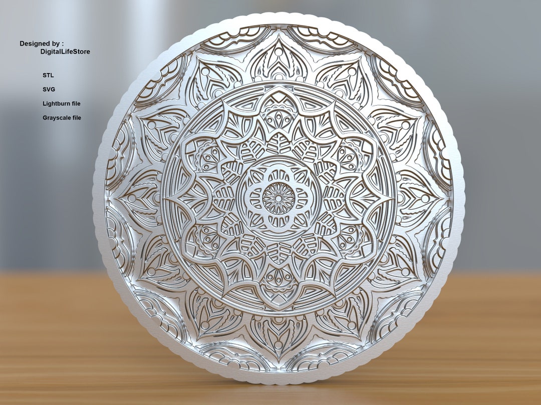 Layered Mandala 3d Engraving Files SVG,STL Fiber Laser Engraving ...