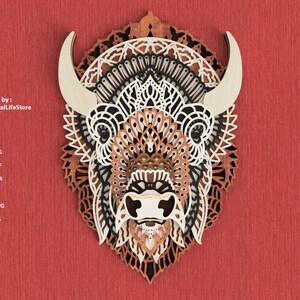 Bison Layered Laser Cut Files,cnc Laser Cut Svg Dxf Cutting Cricut ...