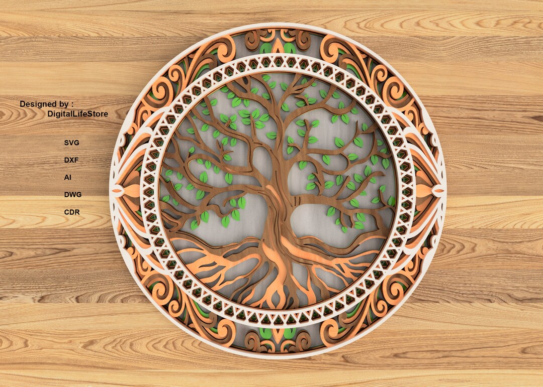 Layered Tree of Life Laser Cut Files Svg Dxf,cricut Cut Files Cnc Files ...