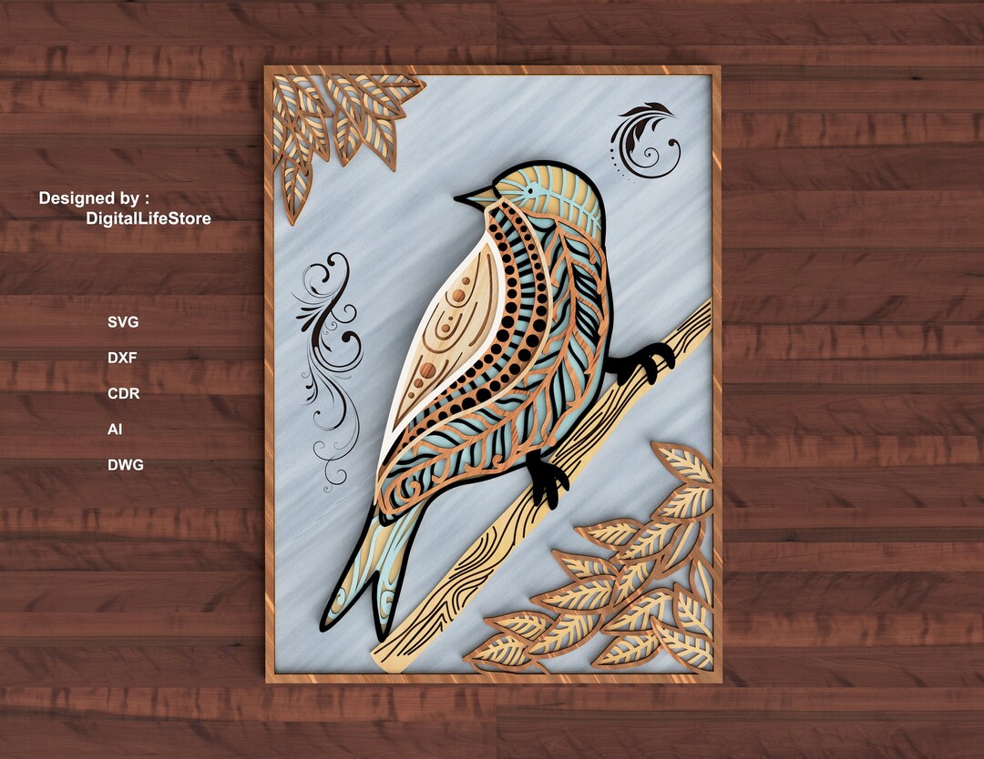Layered Bird Multilayer Laser Cut Files – SVG Glowforge Files | Laser ...