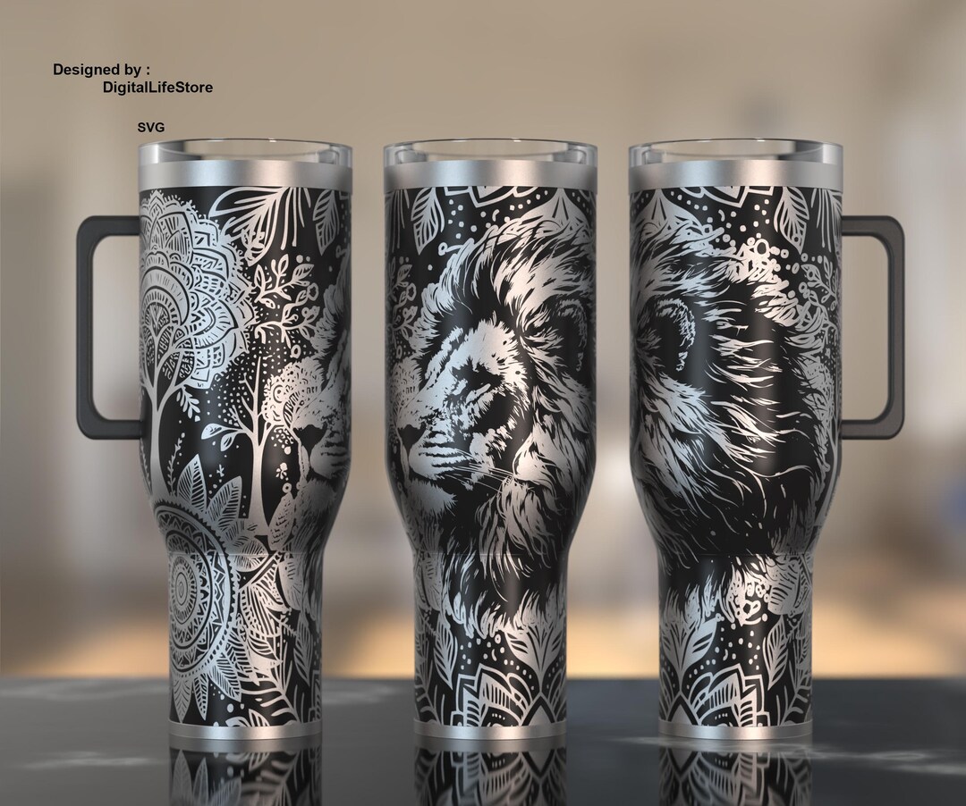 Lion Laser Engraved Tumbler Wrap Design for 40oz Tumbler (SVG) - Etsy
