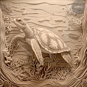 Turtle 3d Illusion Laser Engraving Files, Turtle Engraving File ...