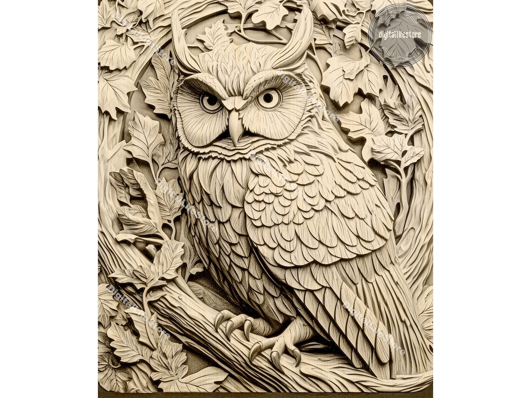 Owl 3D Illusion Laser Engraving Files: Glowforge Ready - Etsy