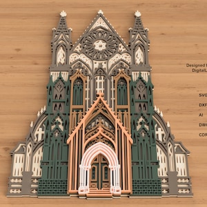 Layered Church Laser Cut Files,cnc Laser Cut Svg,cnc Router File,laser ...