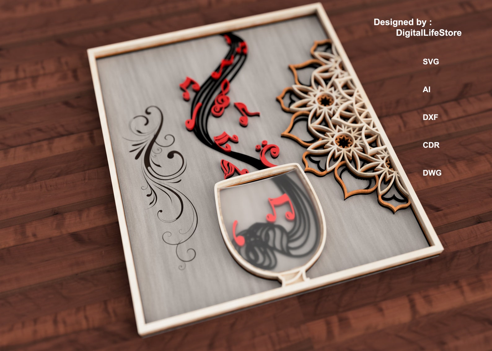 Layered Wall Decor Multilayer Laser Cut Files SVG Glowforge Laser Cut ...