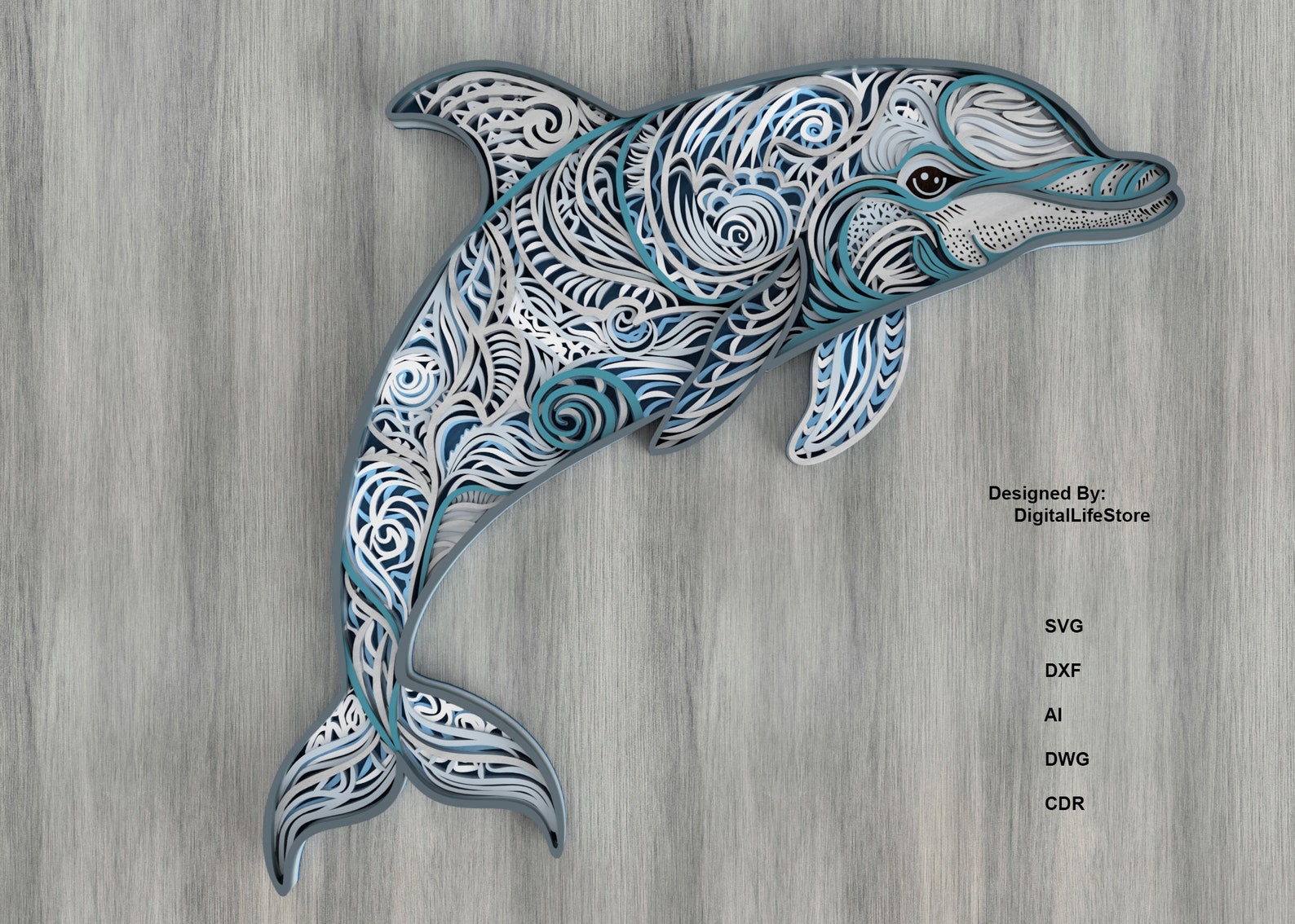 Layered Dolphin Laser Cut Files Svg,cricut Cut Files Cnc Files,dolphin ...