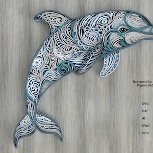 Layered Dolphin Laser Cut Files Svg,cricut Cut Files Cnc Files,dolphin ...