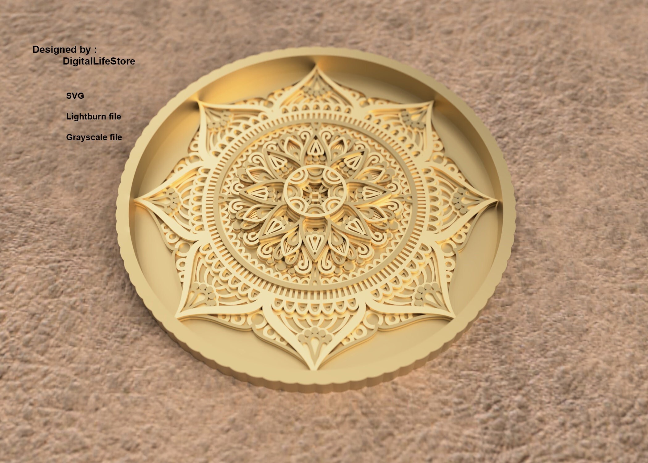 Layered Mandala 3d Engraving Files, Fiber Laser Engraving Designs ...