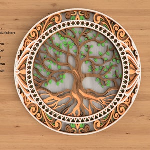 Tree of Life Mandala Laser Cut Files : SVG for Glowforge, Xtool and ...
