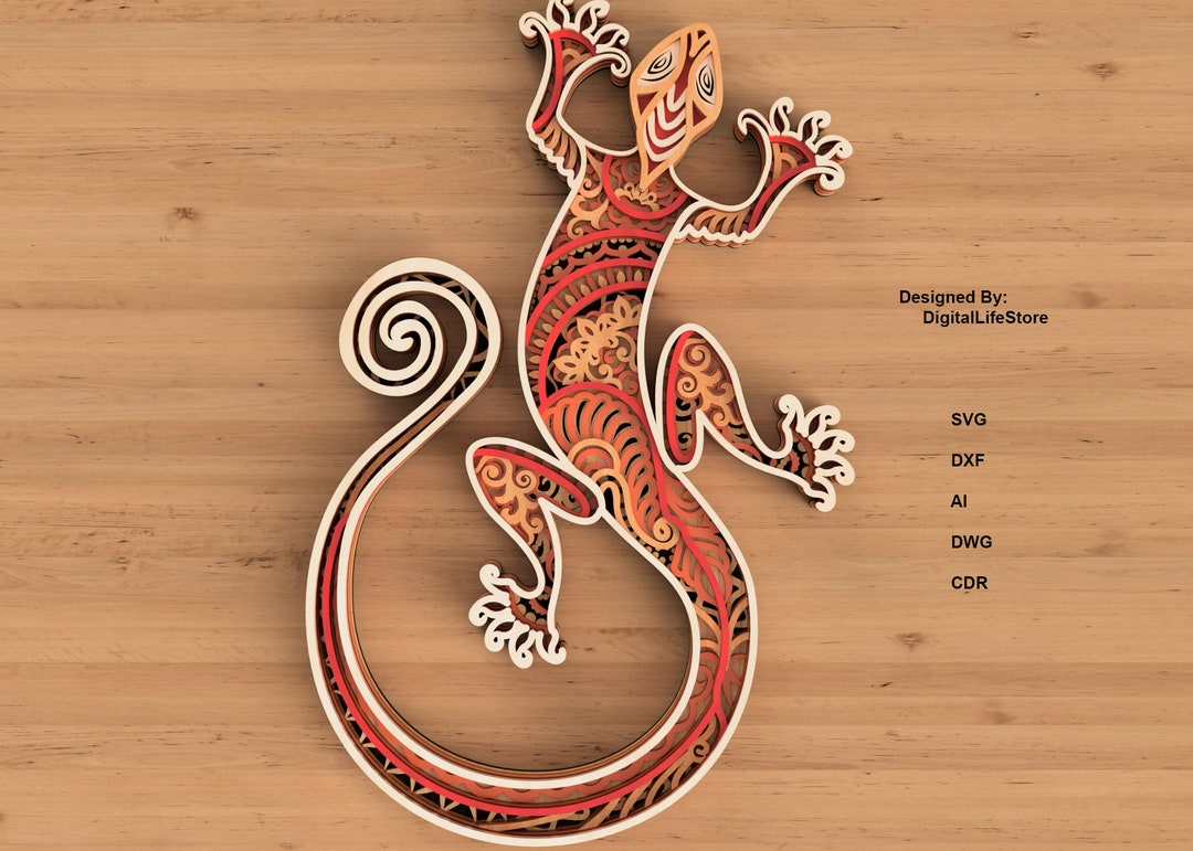 Lizard Layered Mandala Laser Cut Files,cnc Laser Cut Svg,cnc Router ...