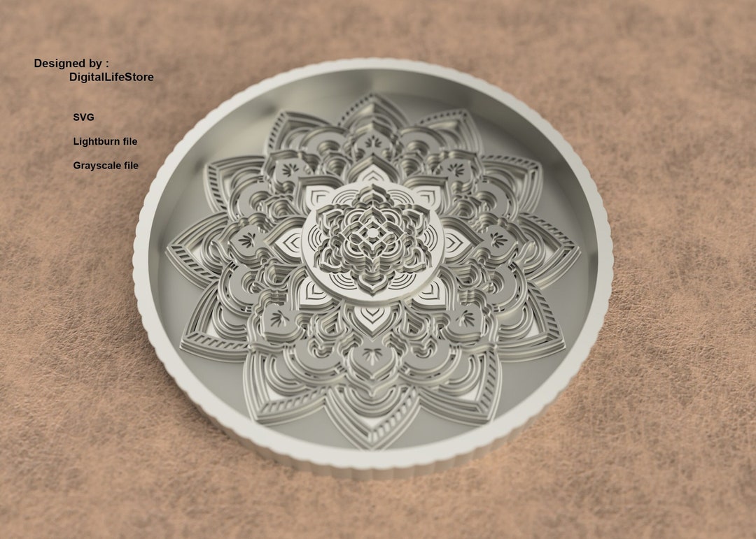 Layered Mandala 3D Engraving Files: Fiber Laser Coin Design - Etsy