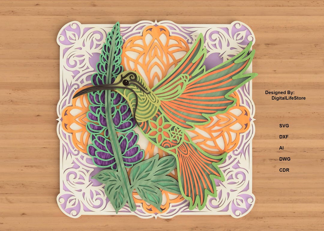 Hummingbird Multilayer Laser Cut File, Laser Cut Template, Plans ...