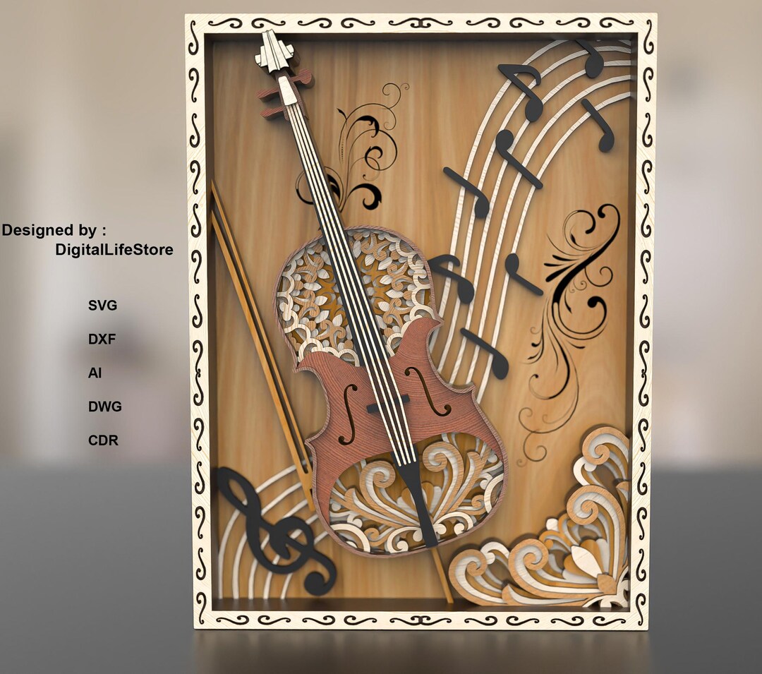 Cello Multilayer Laser Cut Files SVG Glowforge Files - Etsy