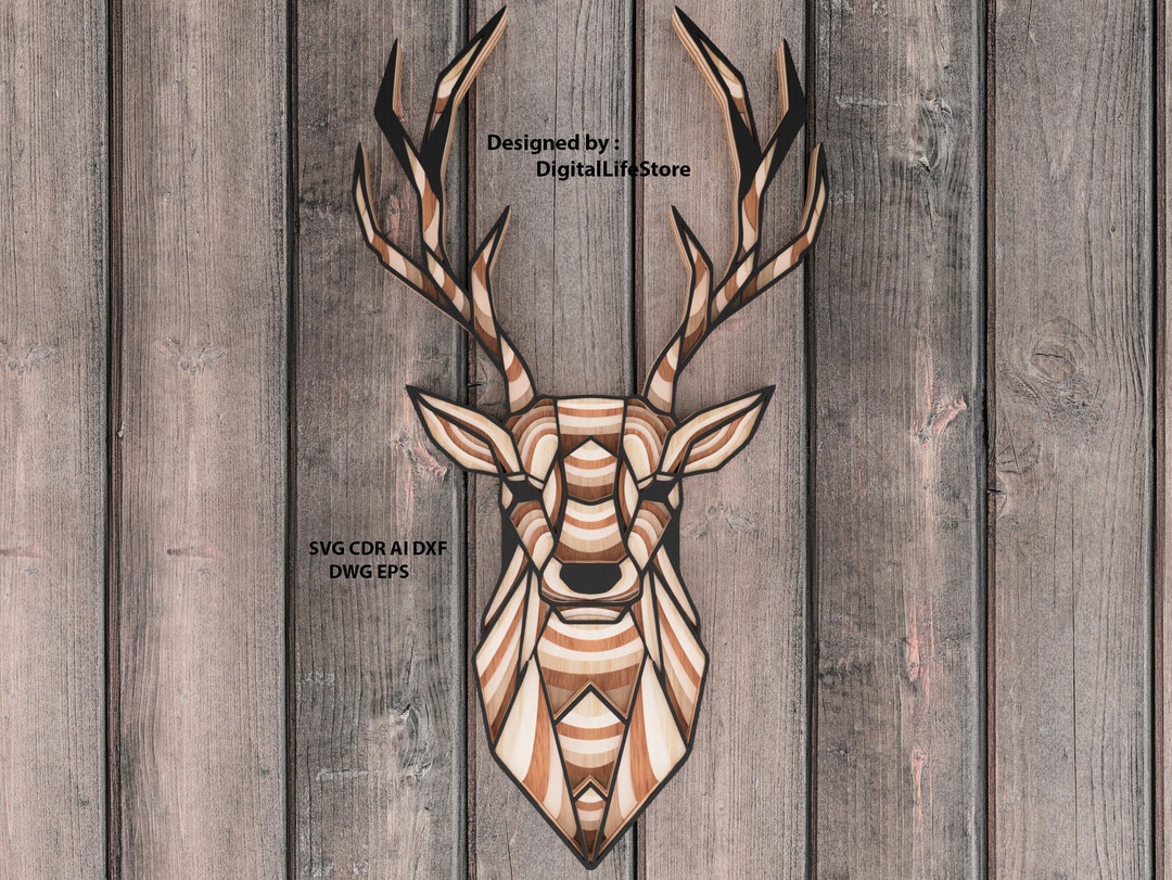 Deer Geometric Layered Laser Cut Files,cnc Laser Cut Svg,cnc Router ...