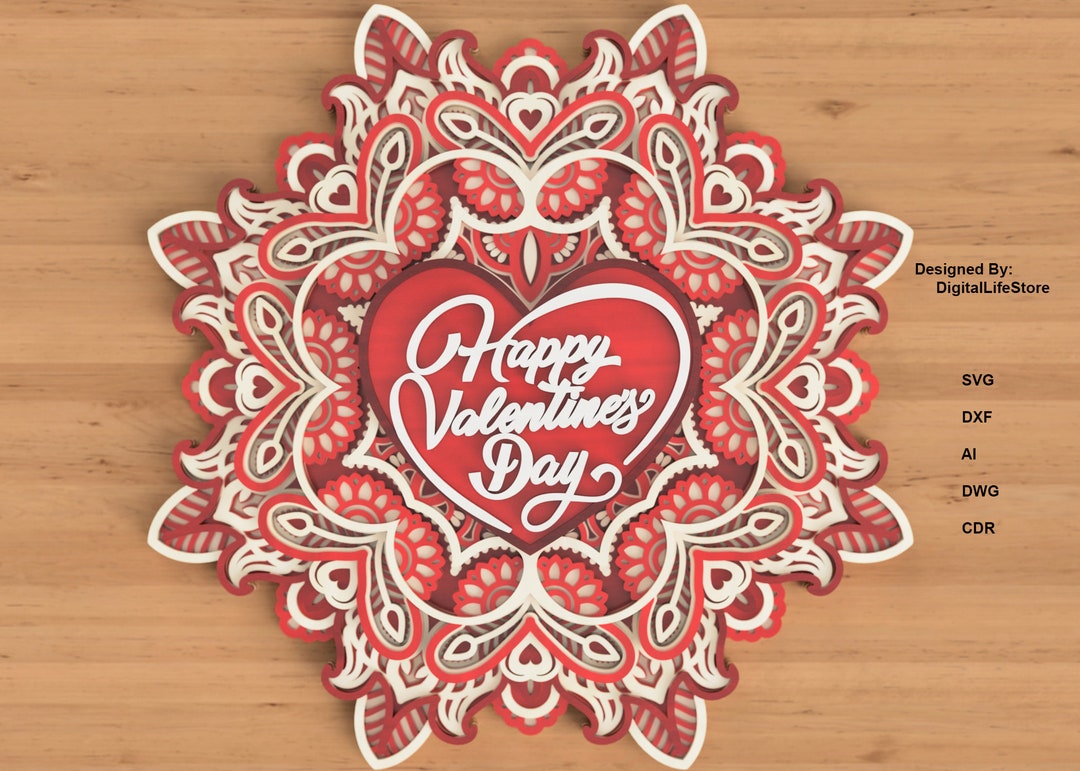 Layered Valentine's Day Laser Cut Files Svg ,cricut Cut Files Cnc Files ...