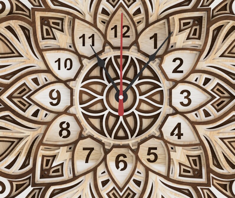 Layered Mandala Clock Multilayer Laser Cut Files,laser Cut,cnc Router ...
