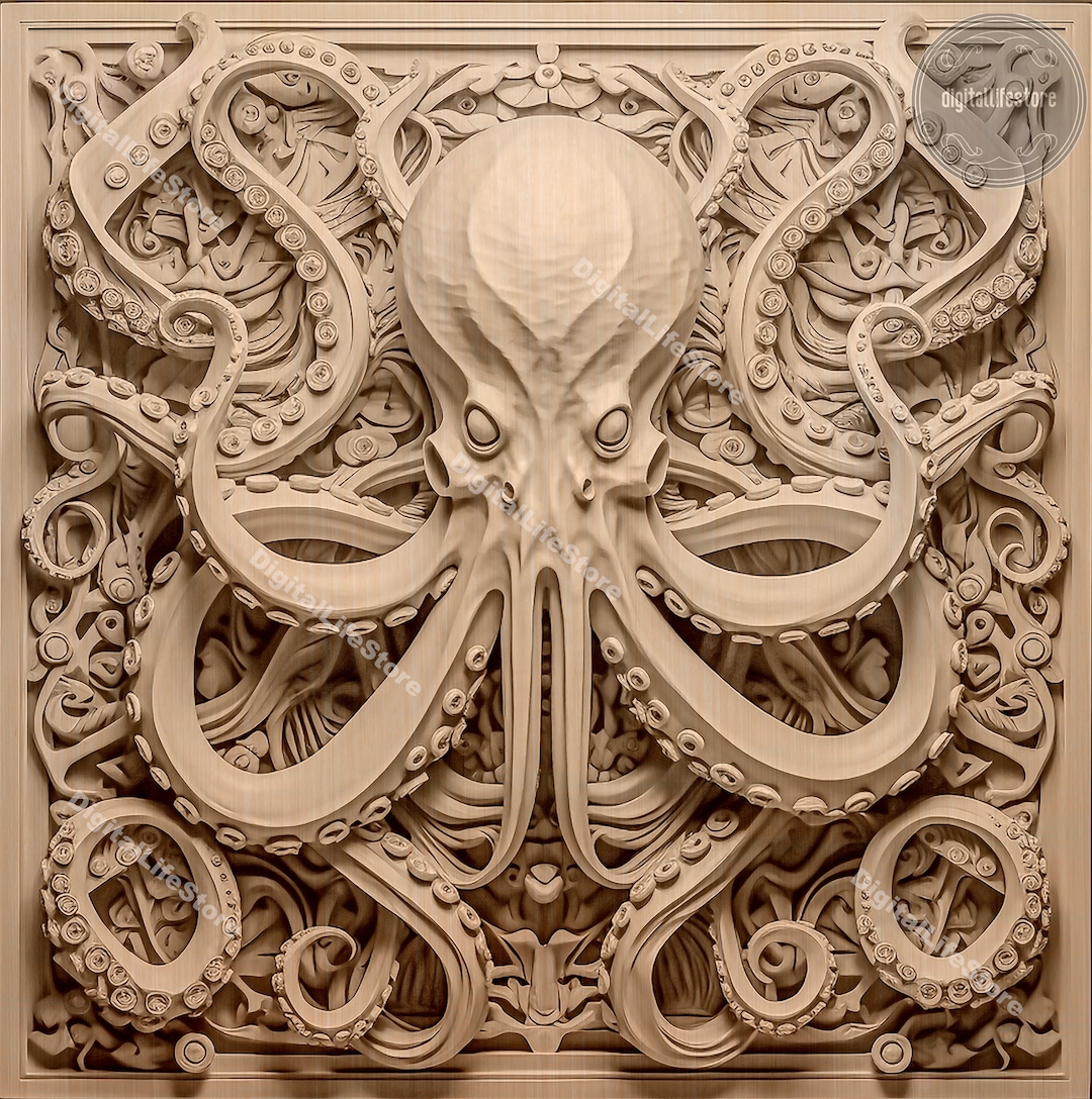 Octopus 3D Illusion Laser Engraving Files: Glowforge Ready - Etsy