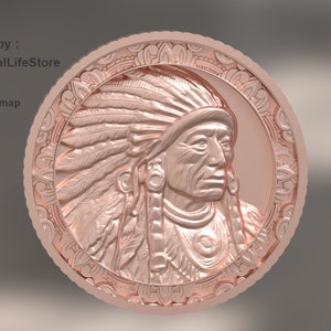 Native Indian Stl 3d Engraving Coin Files,fiber Laser Engraving Designs ...
