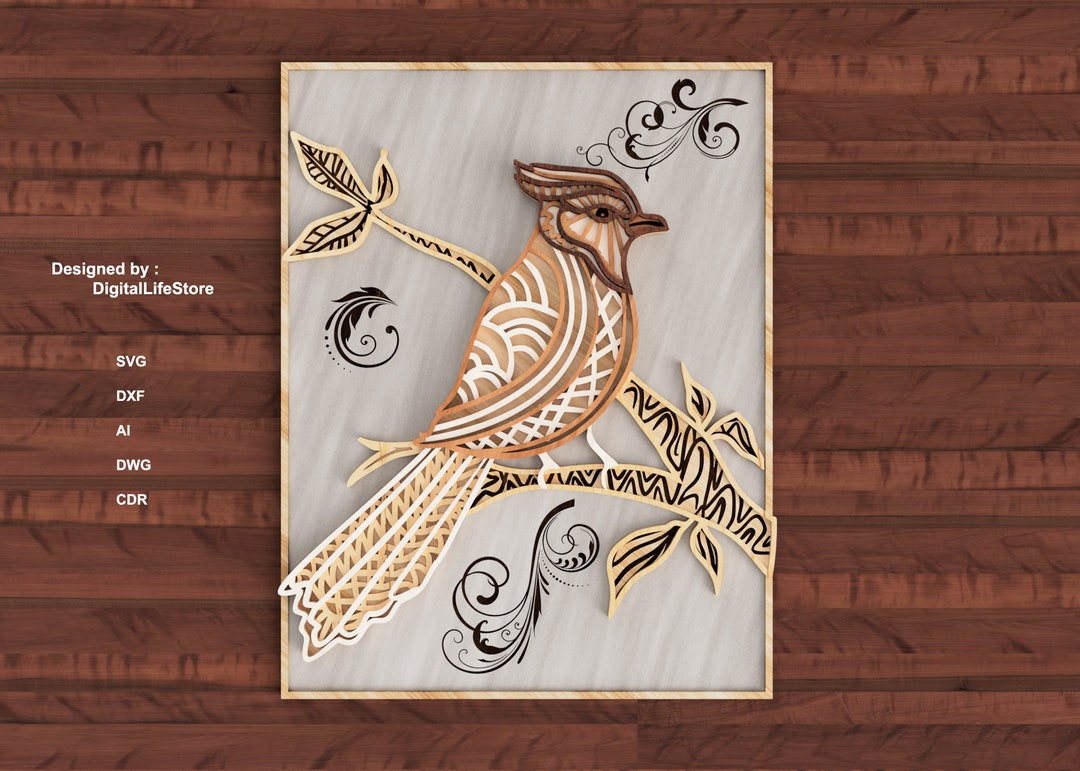 Layered Bird Svg,laser Cut Files,wall Decor Laser Cut,cnc Files,cricut ...