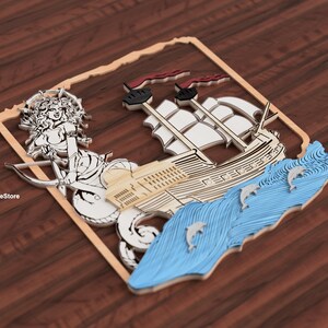 Layered Ship Laser Cut Files,laser Cut,cnc Router Files,ship Engraving ...