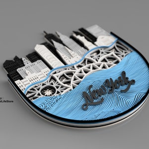 Layered Mandala New York Cityscape,laser Cut Files,laser Cut,engraving ...