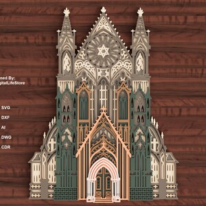 Layered Church Laser Cut Files,cnc Laser Cut Svg,cnc Router File,laser ...