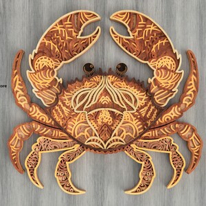 Layered Crab Laser Cut Files Svg Dxf,cricut Cut Files Cnc Files,crab ...