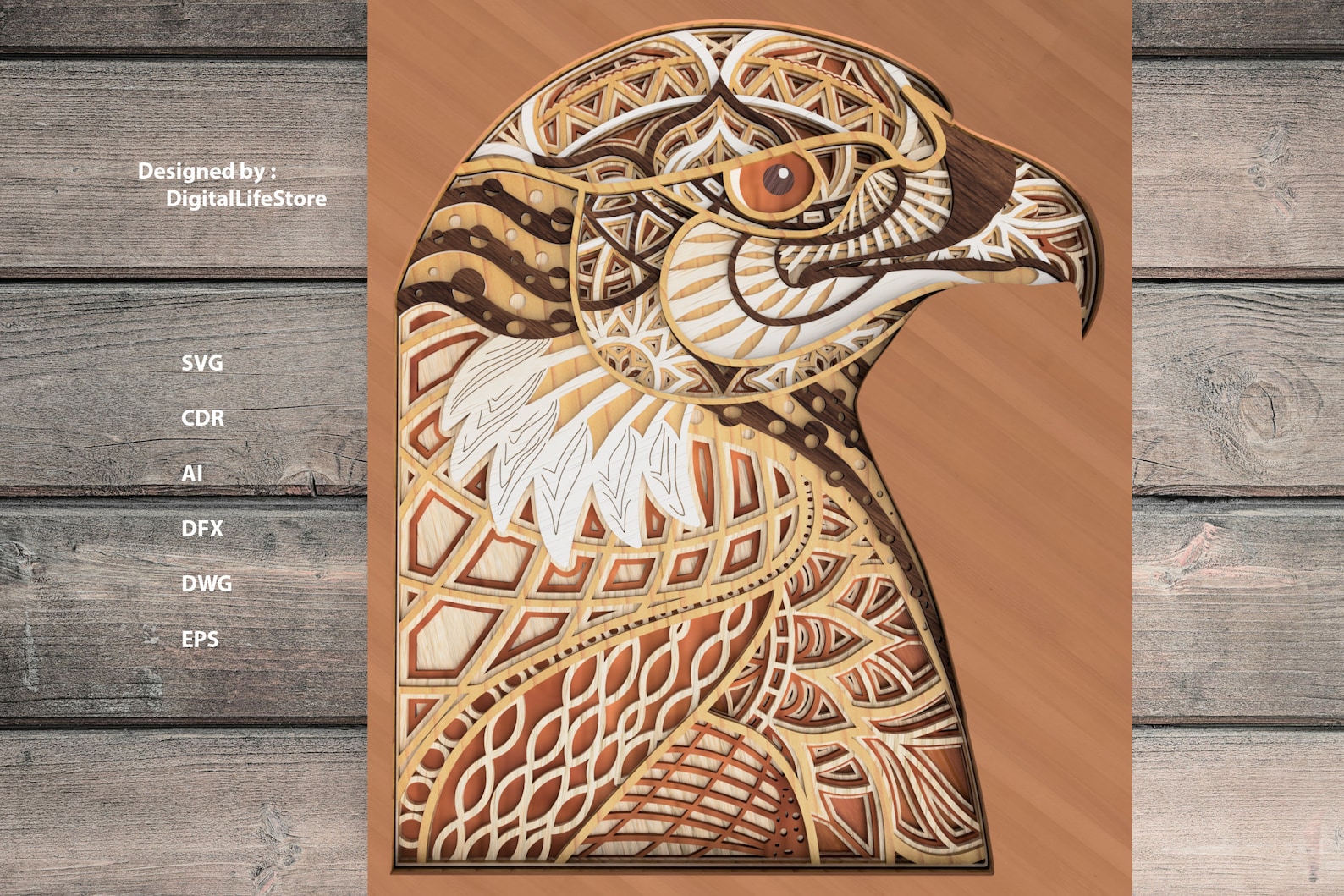 Eagle Multilayered Mandala Laser Cut Filescnc Laser Cut - Etsy