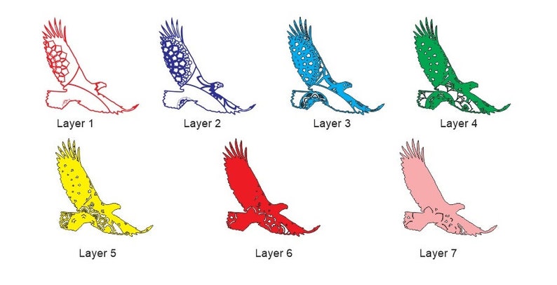Layered Eagle Mandala Laser Cut Files – 7 Layer SVG Glowforge Files ...