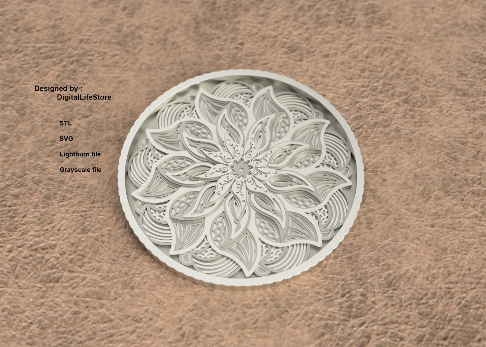 3D Layered Mandala Engraving : Fiber Laser Xtool SVG STL Files - Etsy