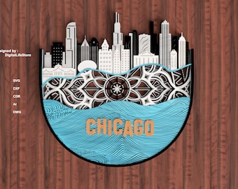 Layered Mountain CDR File Layered SVG Files for Glowforge - Etsy