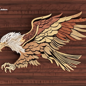 Eagle Multilayered Laser Cut Files,cnc Laser Cut Vector,laser Engraving ...