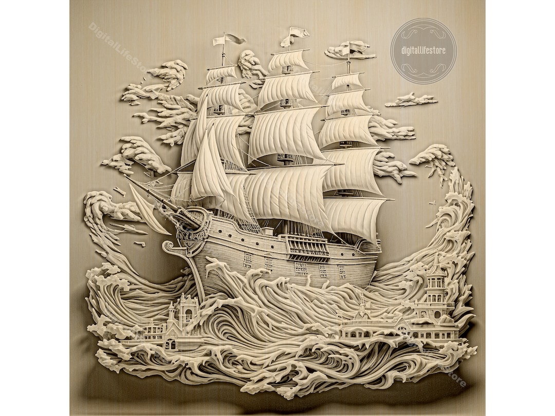Ship 3d Illusion Laser Engraving Files With Glowforge Setting ,ship ...