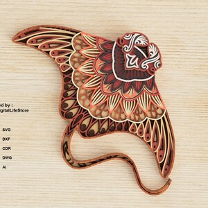 Fish Layered Mandala Laser Cut Files Batoidea,laser Cut,cnc Files ...