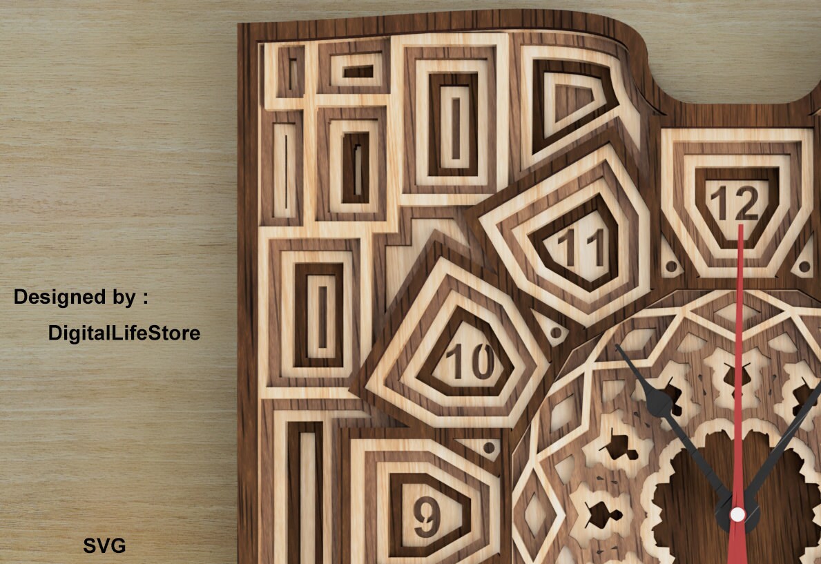 Clock Layered Laser Cut Filescnc Laser Cut Svgcnc Router | Etsy