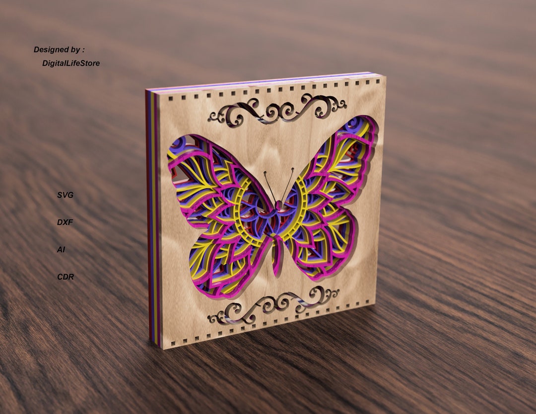 Butterfly Multilayer Laser Cut Files – SVG for Glowforge | Laser ...