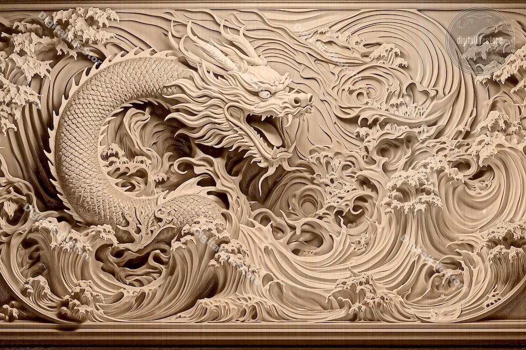 Dragon 3D Illusion Laser Engraving Files: Glowforge Ready - Etsy