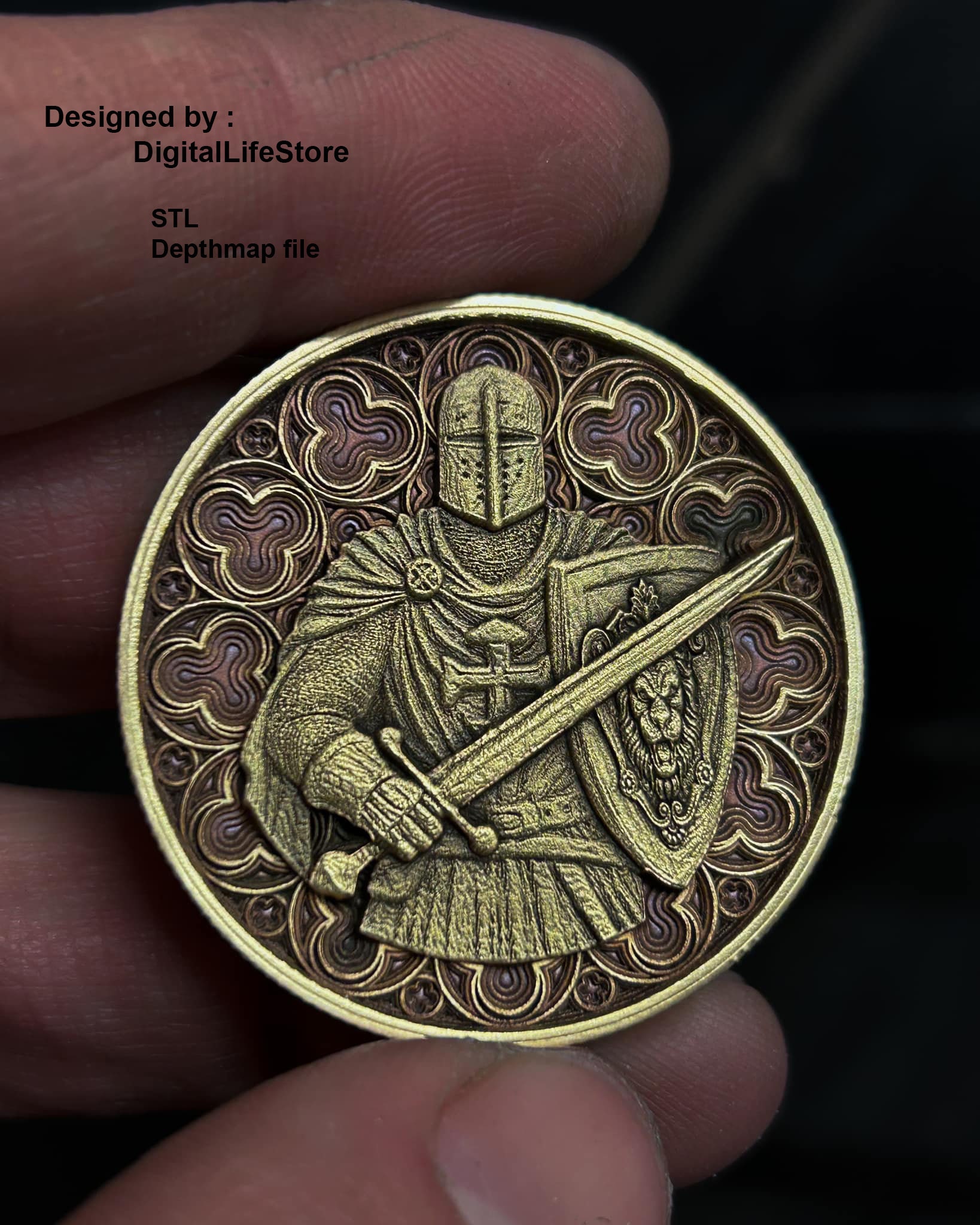 Knights Templar 3d Engraving Coin Files,fiber Laser Engraving Designs ...