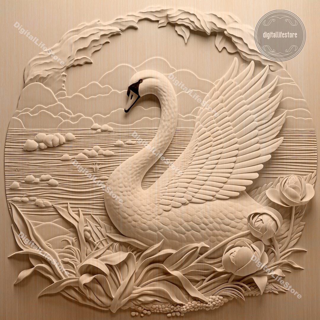 Swan 3d Illusion Laser Engraving Files, Swan Engraving File, Swan ...