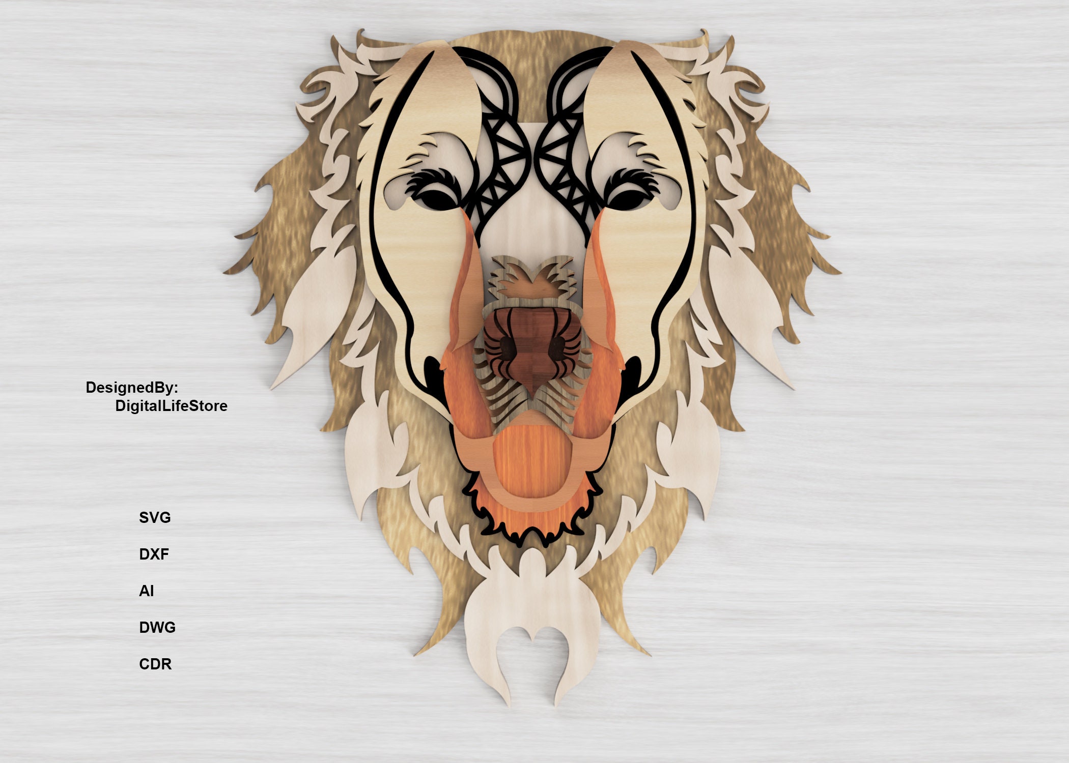 Layered Dog Svg Laser Cut Filescnc Router Filescnc - Etsy